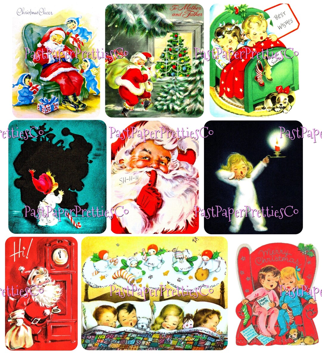 36 Vintage the Night Before Christmas Shhh Sleepy Children Santa ...