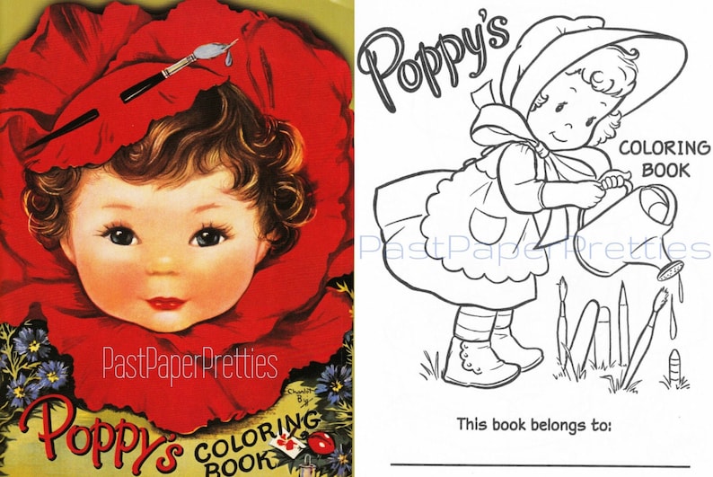 Vintage Printable Poppy's Coloring Book Pages C. 1952 PDF - Etsy