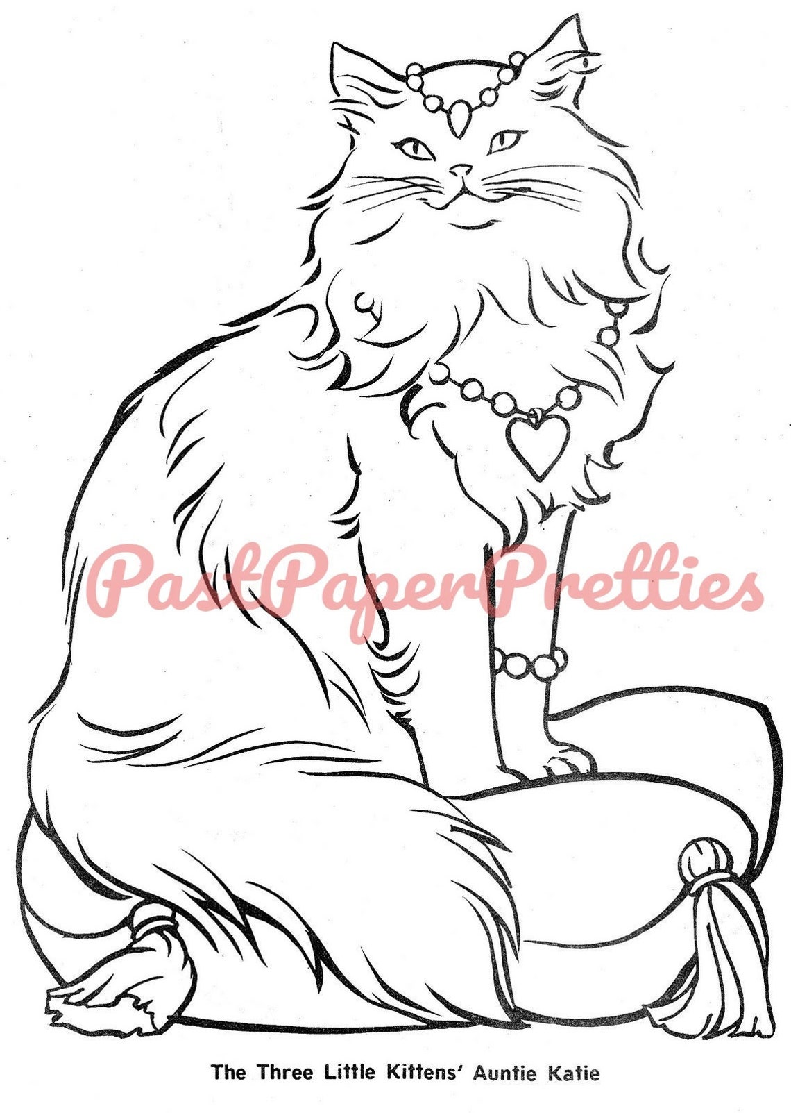 Vintage Printable Coloring Book the Three Little Kittens 1950s PDF ...