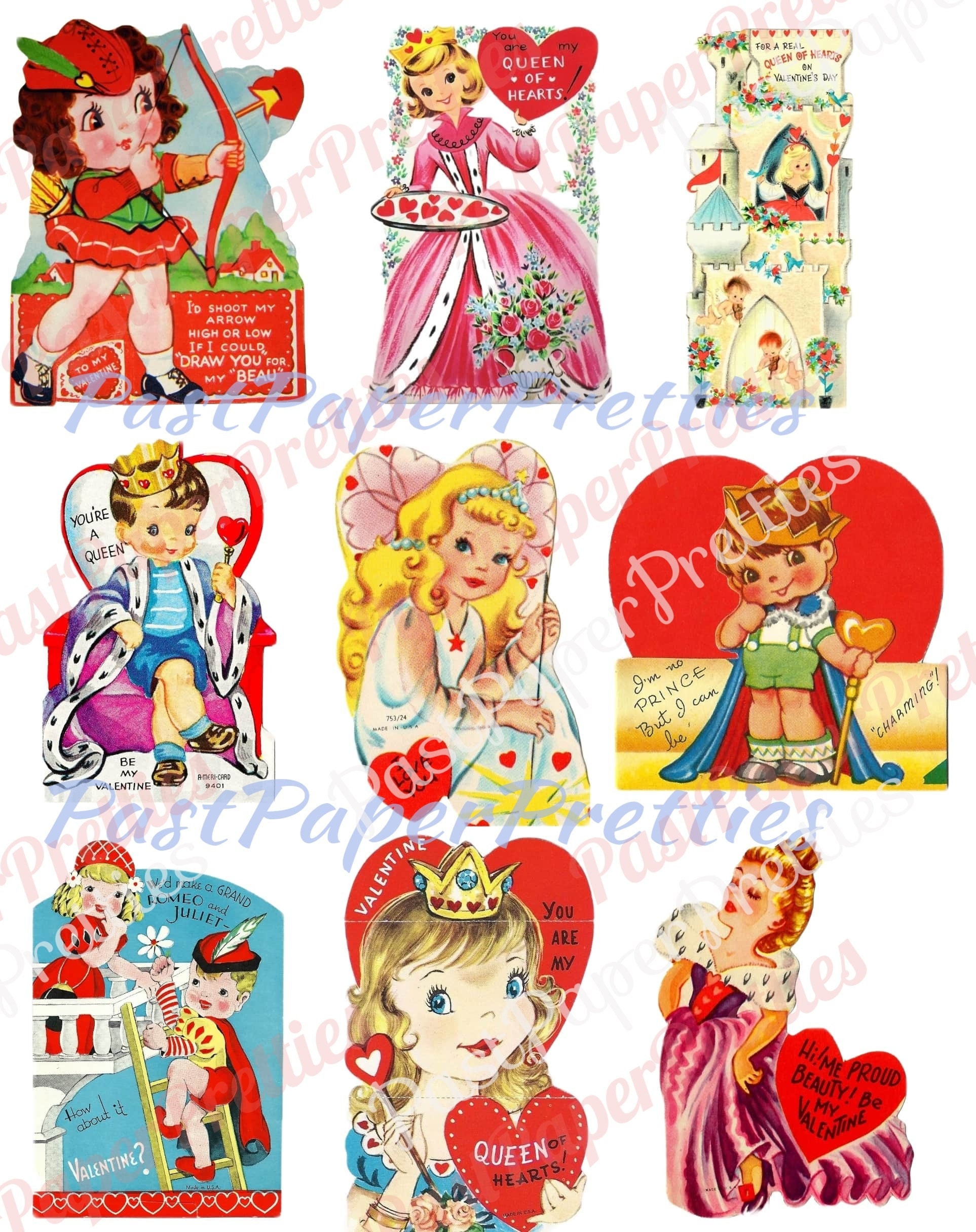 27 Vintage Fairytale Fantasy Valentine Cards Images King Queen Prince ...