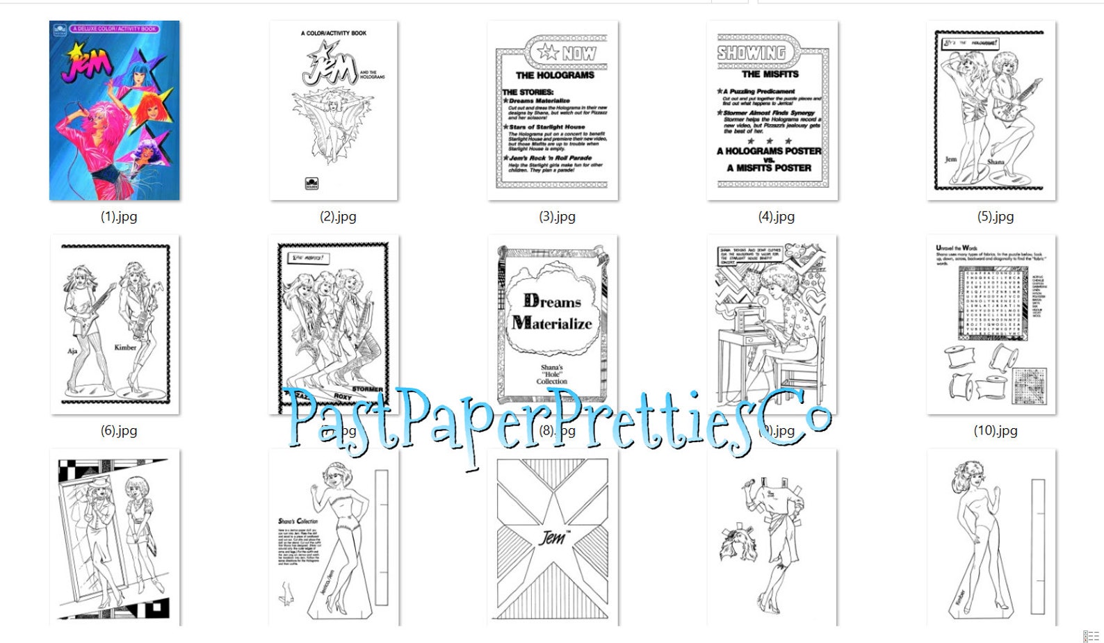 Vintage Jem and the Holograms Coloring Book 1986 Printable PDF Instant ...