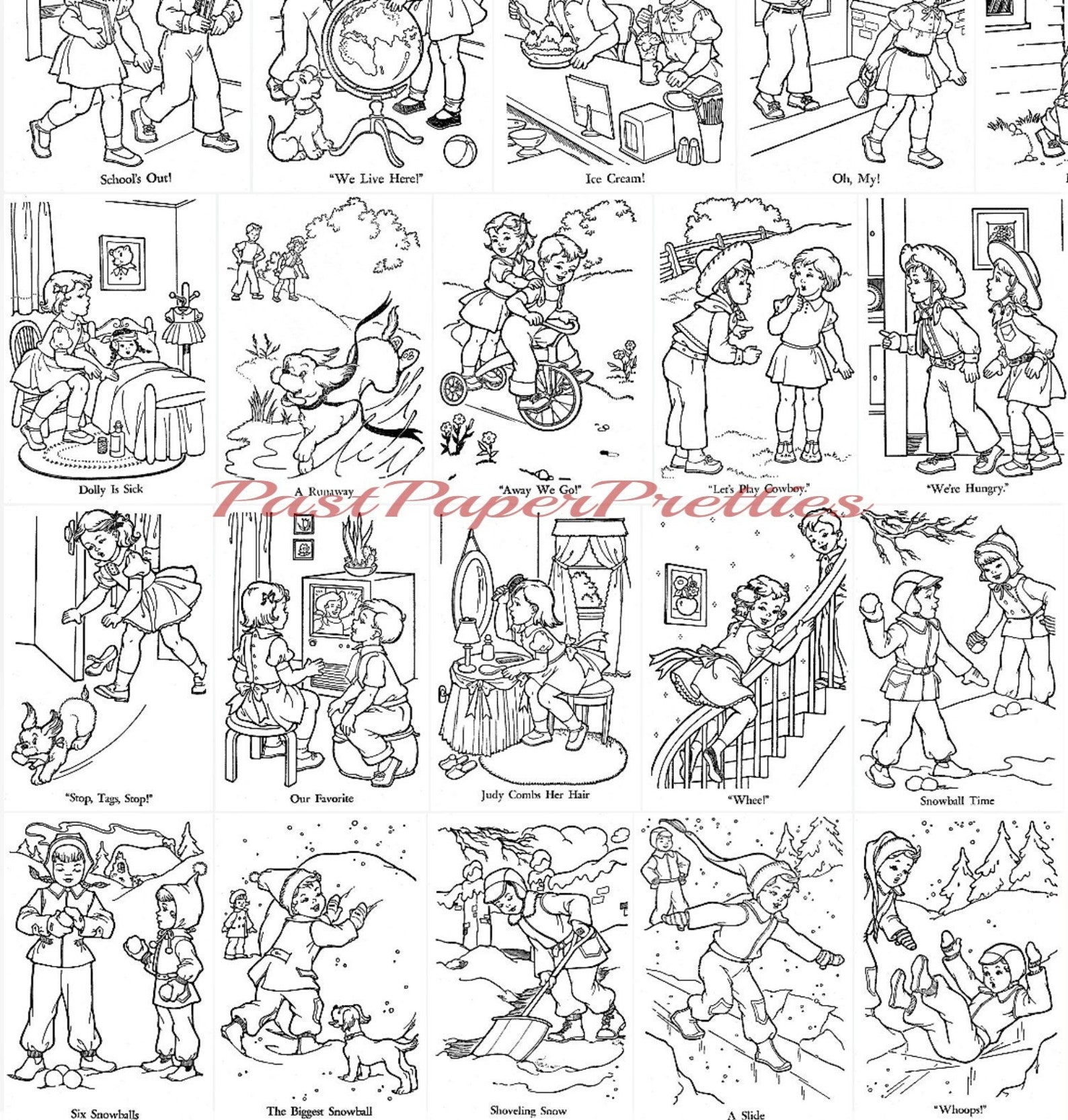Vintage Coloring Pages Lots to Color Pink Coloring Book C. - Etsy Canada