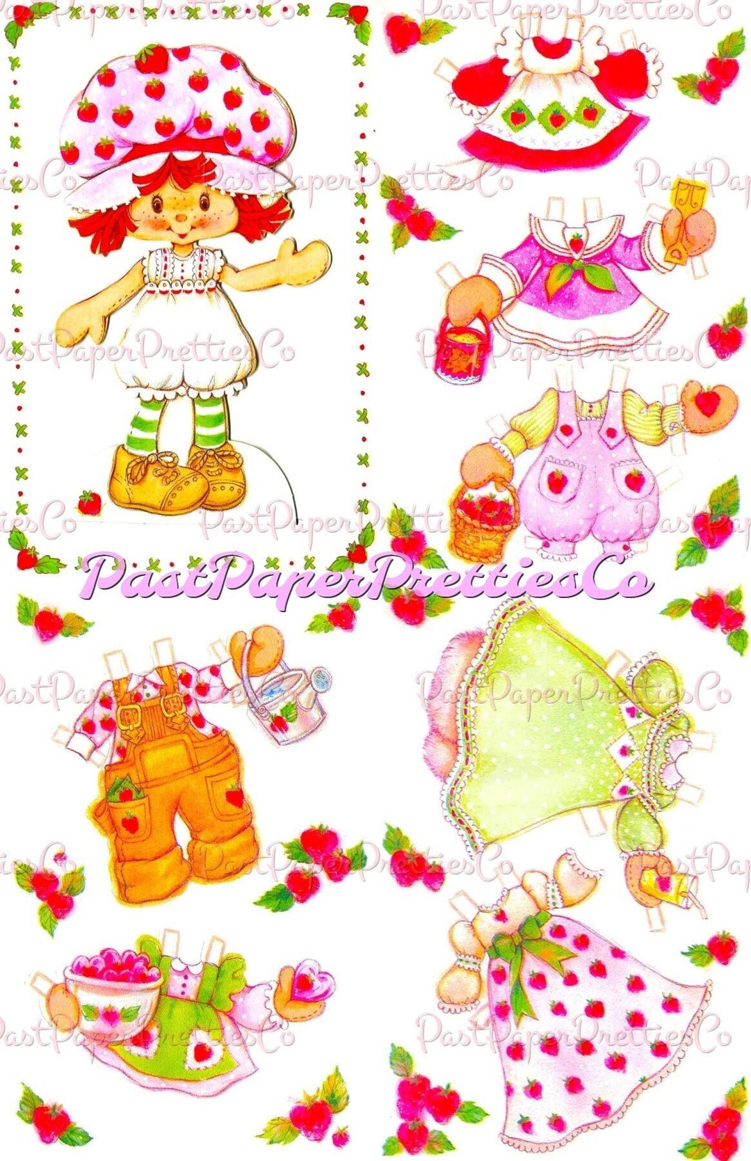 Vintage Strawberry Shortcake Paper Doll Greeting Card Image Printable ...