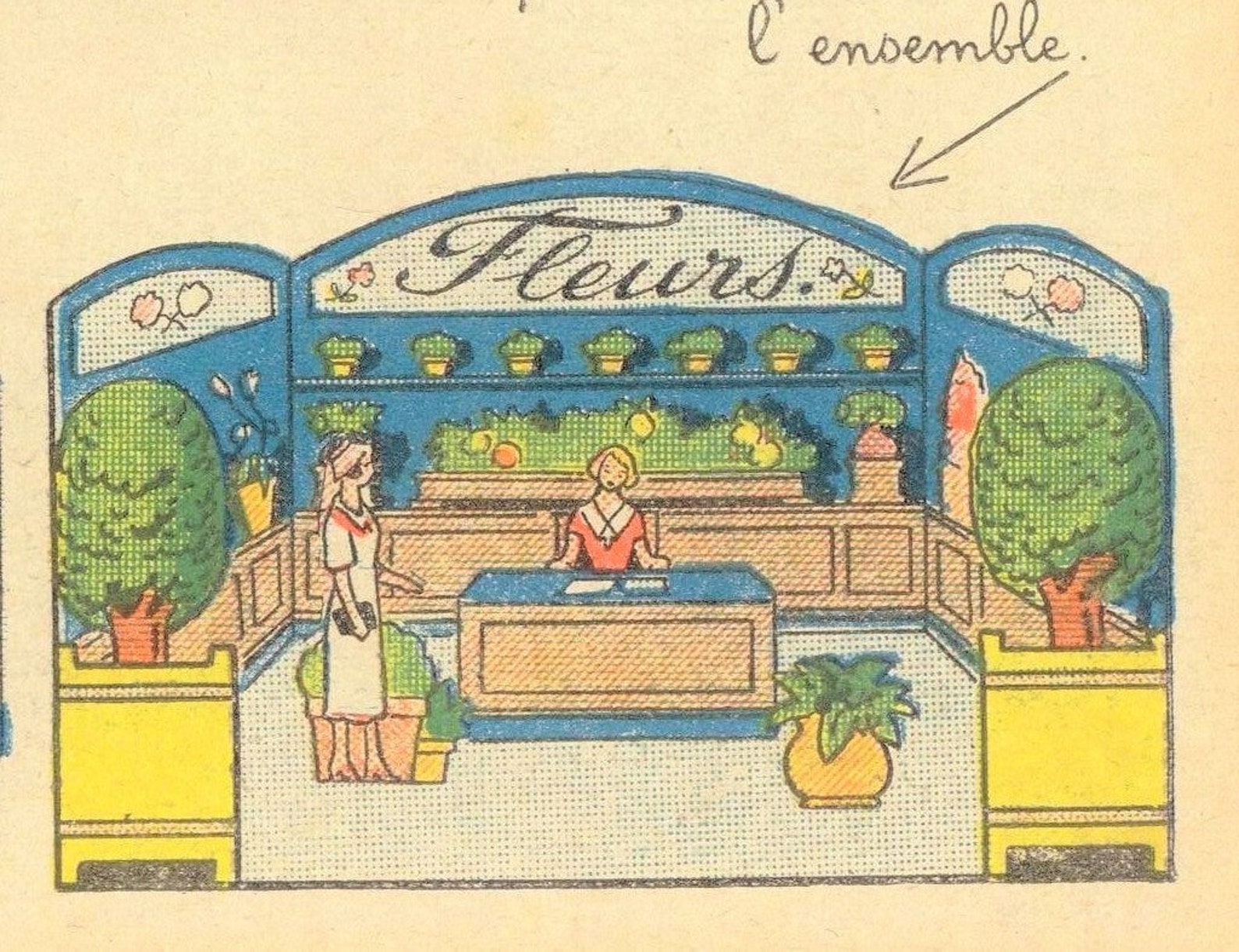 Vintage Flower Shop Scene Printable Paper Craft Cut Outs - Etsy