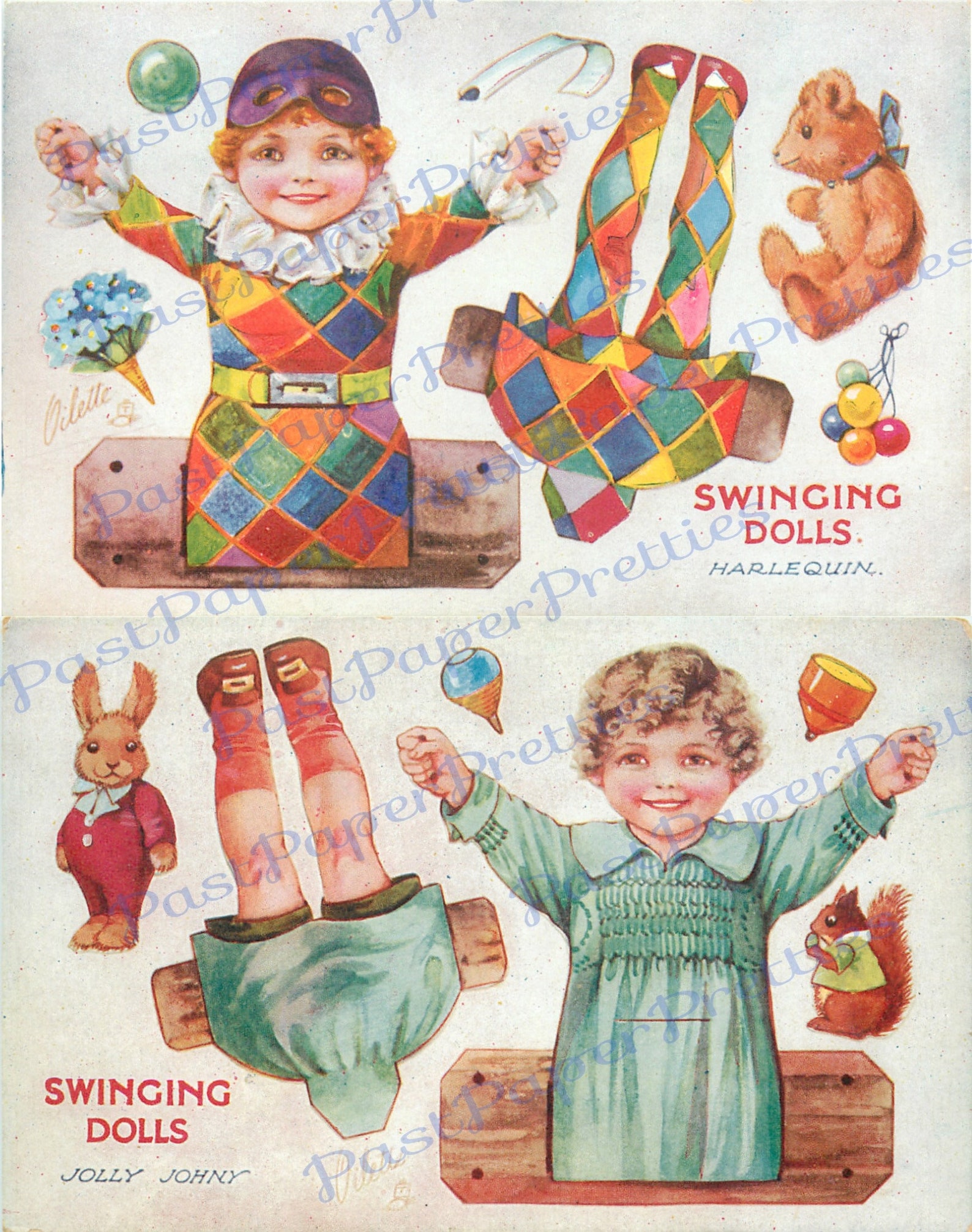 Vintage Printable Antique Swinging Paper Dolls Cute Children on Swings ...