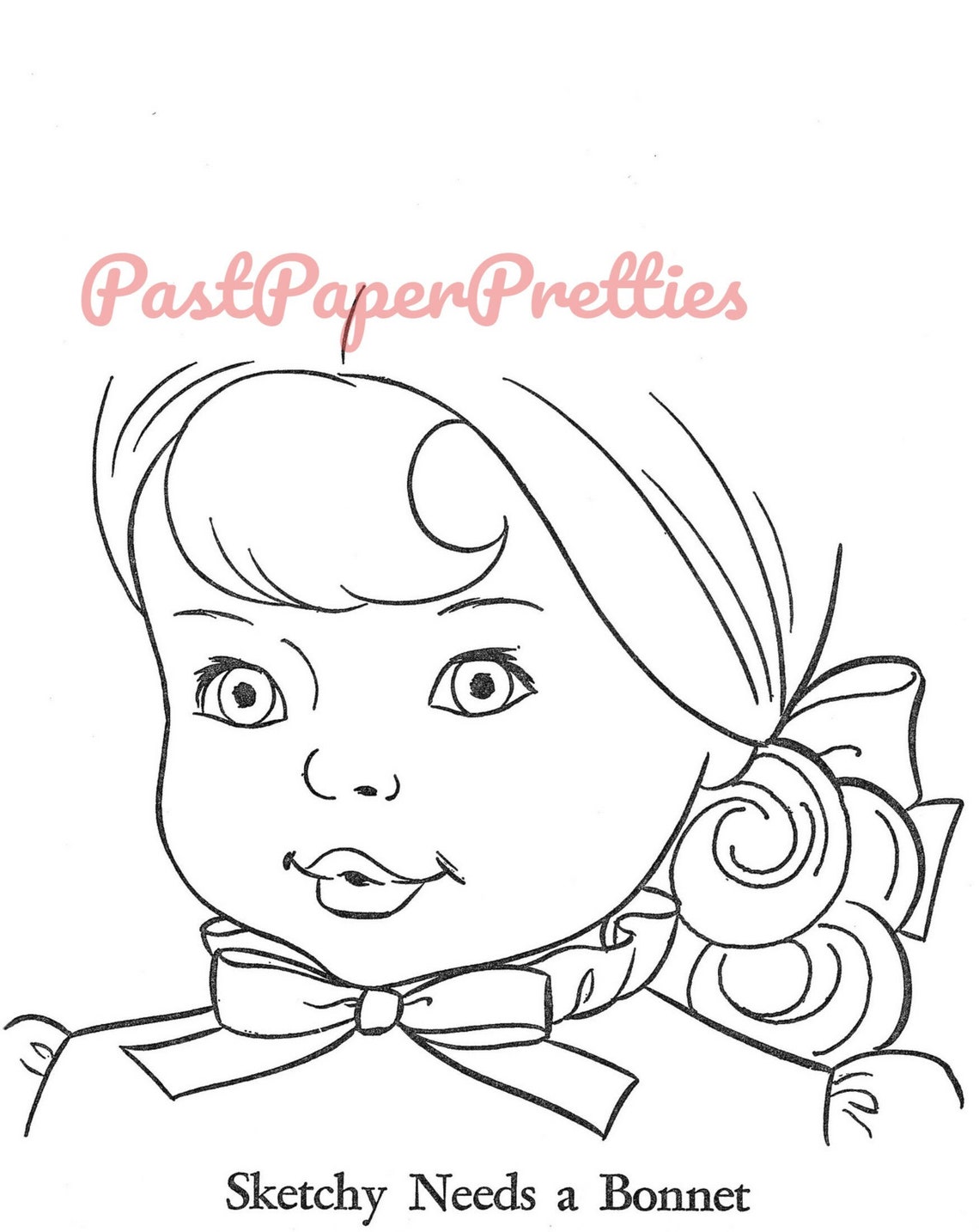 Vintage Printable Coloring Book Pages Sketchy Doll C. 1969 PDF Instant ...