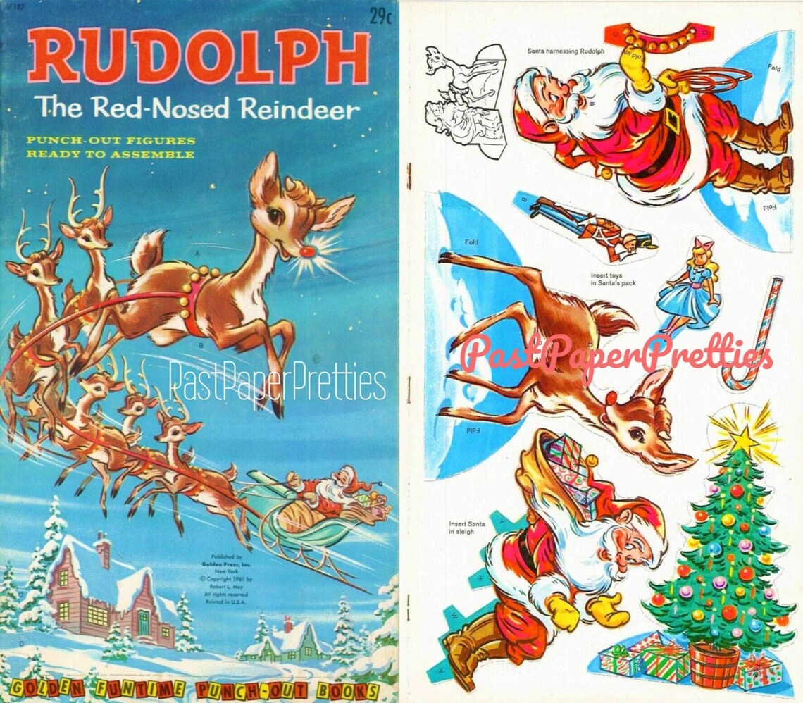 Vintage Paper Dolls Rudolph the Red-nosed Reindeer C. 1961 Printable ...