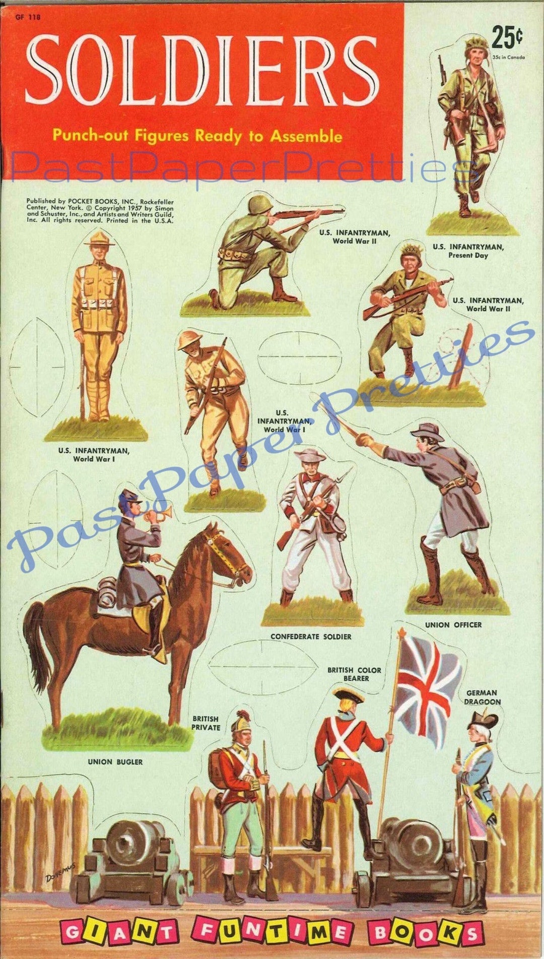 Vintage Paper Toy Soldiers 1957 Army Men Printable Instant Digital ...