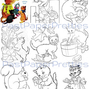 Vintage Printable Coloring Book the Three Little Kittens 1950s PDF ...