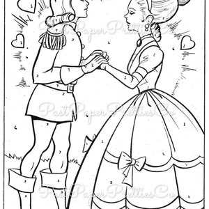 Vintage Printable Classic Cinderella Story Coloring Book Paint by ...