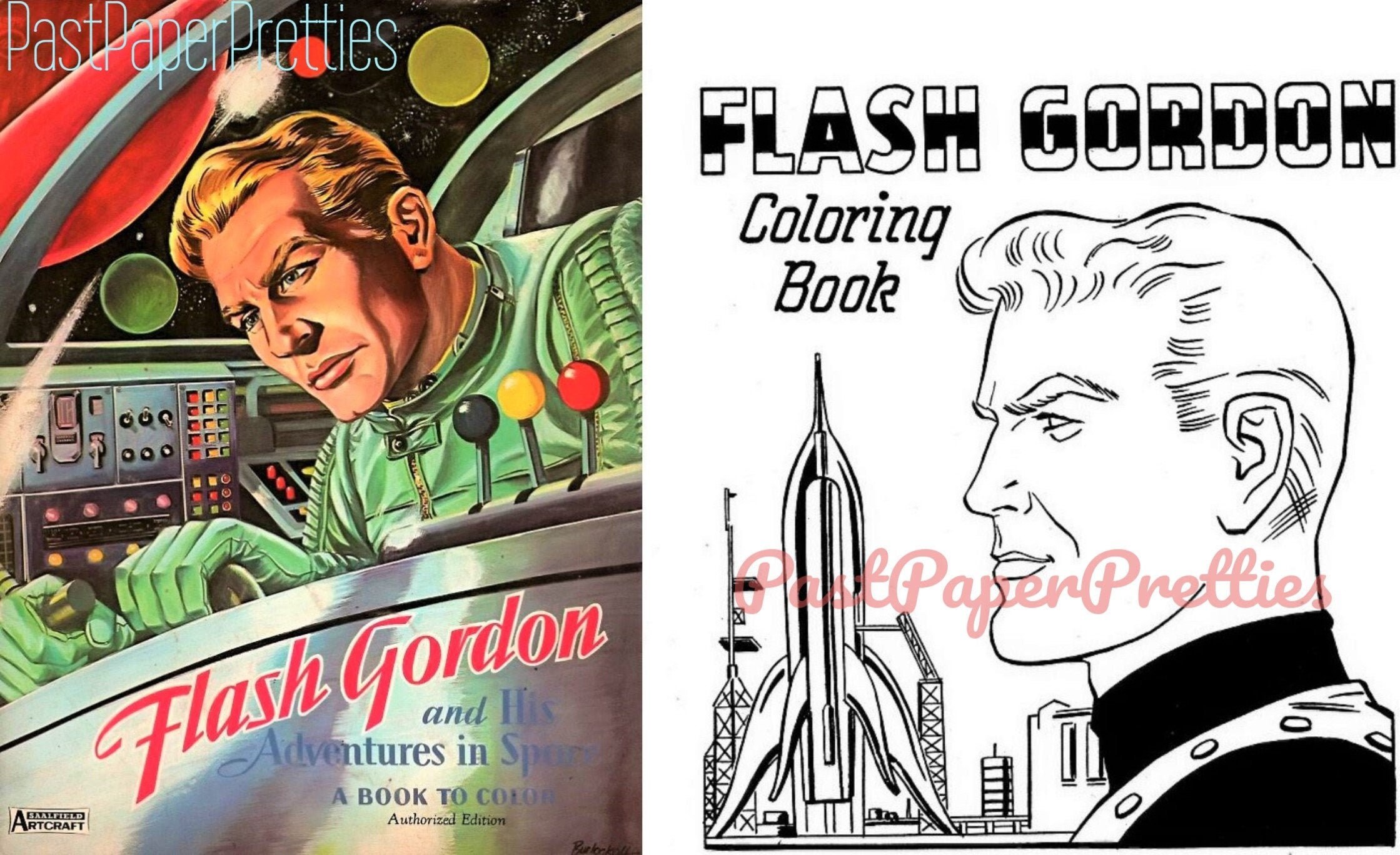 Vintage Printable Flash Gordon Coloring Book Pages C. 1958 Sci - Etsy ...