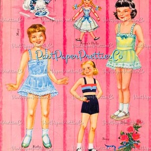 Vintage 17 Paper Dolls 1952 Printable PDF Instant Digital Download Lots ...