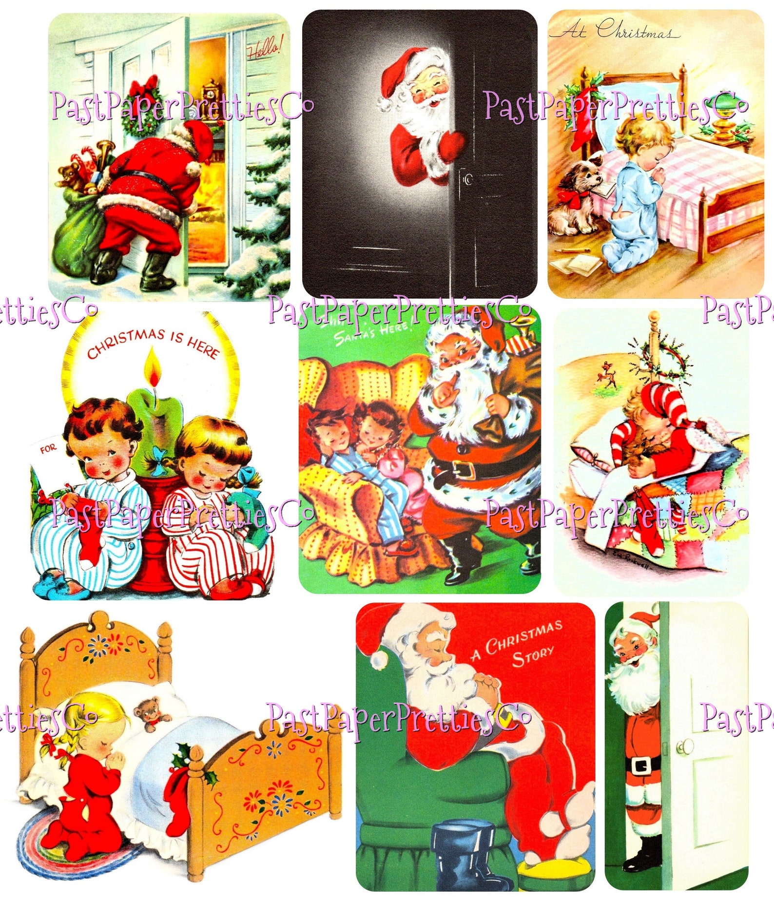 36 Vintage the Night Before Christmas Shhh Sleepy Children Santa ...