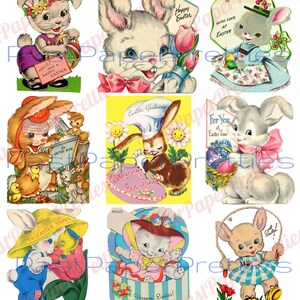 81 Vintage Easter Bunny Card Images Bunches of Bunnies Collage - Etsy ...