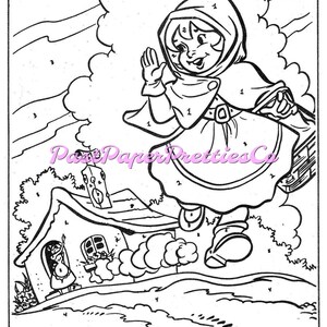 Vintage Printable Classic Little Red Riding Hood Story Coloring Book ...