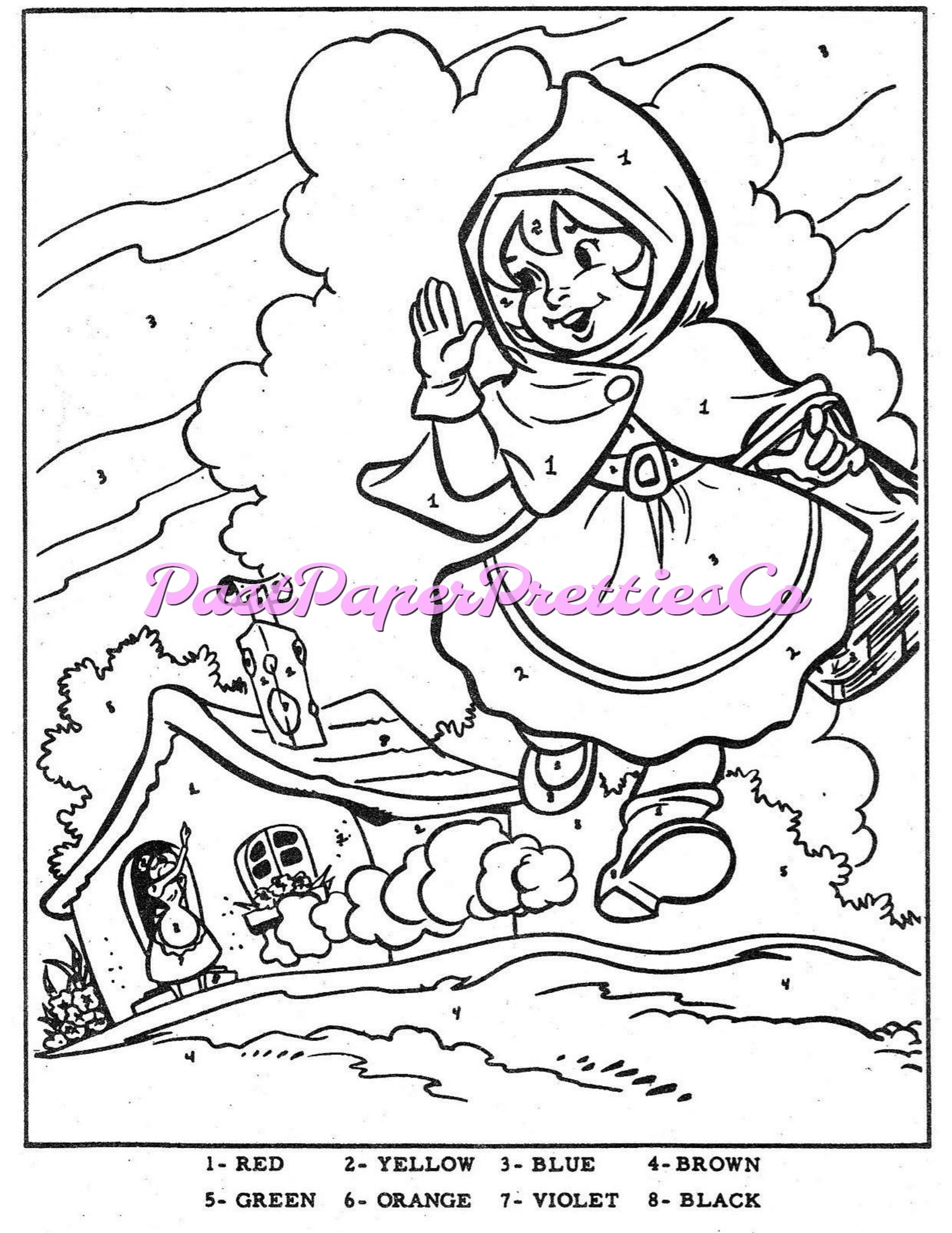 Vintage Printable Classic Little Red Riding Hood Story Coloring Book ...