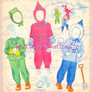 Vintage Paper Dolls Three Little Sisters Statuette Dolls 1943 PDF ...