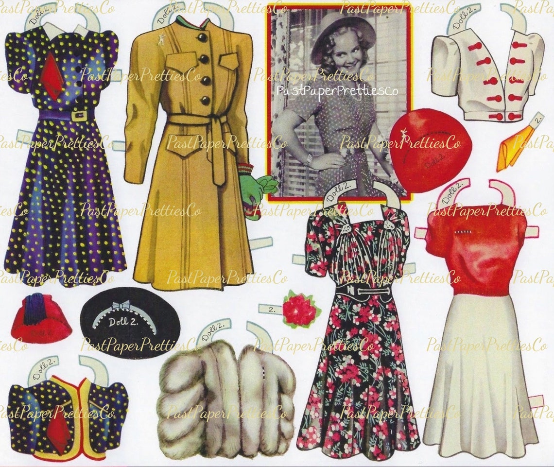 Vintage Paper Dolls Sonja Henie Ice Skating Star 1939 Printable PDF ...
