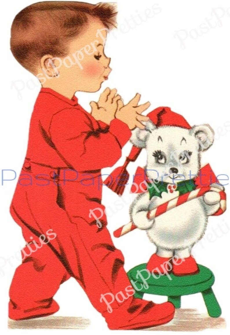 27 Vintage Printable Little Christmas Boys Collage Sheets | Etsy