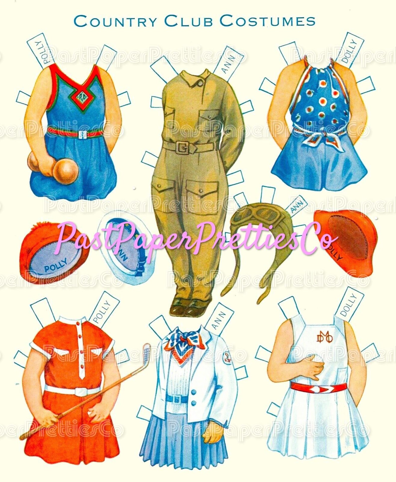 Vintage Paper Dolls Three Little Maids From School 1943 PDF Printable ...
