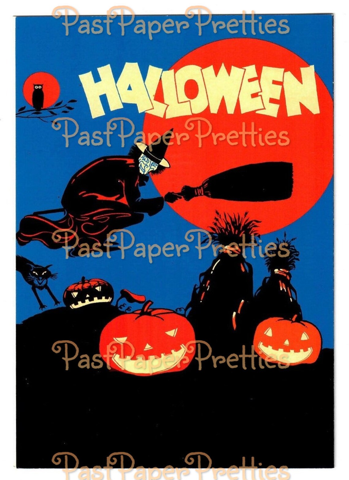 Vintage Cute Halloween Witches Collage Sheets & Full Card - Etsy