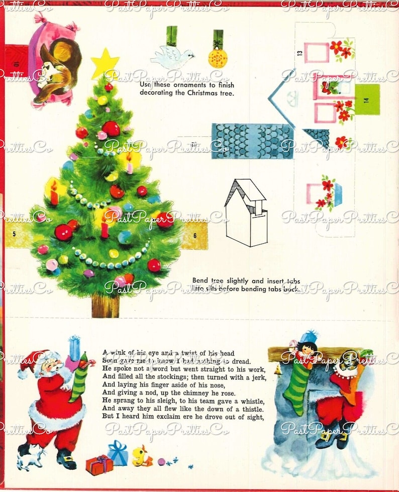 Vintage Printable the Night Before Christmas Cut Out & - Etsy