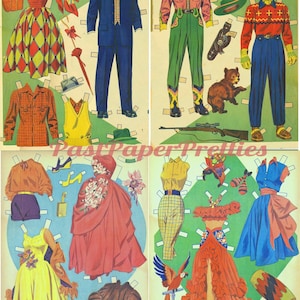 Vintage Paper Dolls Airliner Pilot and Stewardess C. 1953 Printable PDF ...
