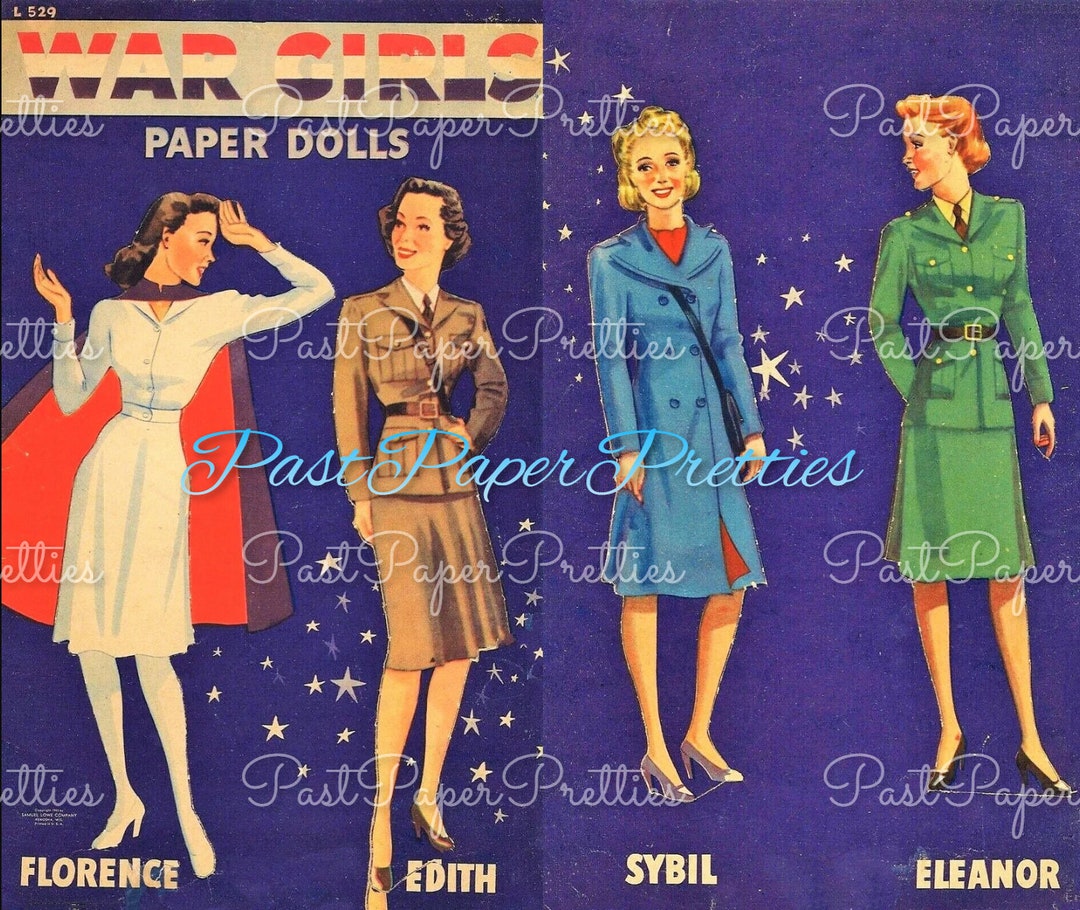 Vintage Paper Dolls War Girls C. 1942 Printable PDF Instant Digital ...