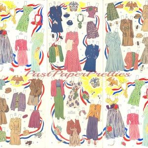 Vintage Paper Dolls Wacs and Waves Girls in the War WWII 1943 Printable ...