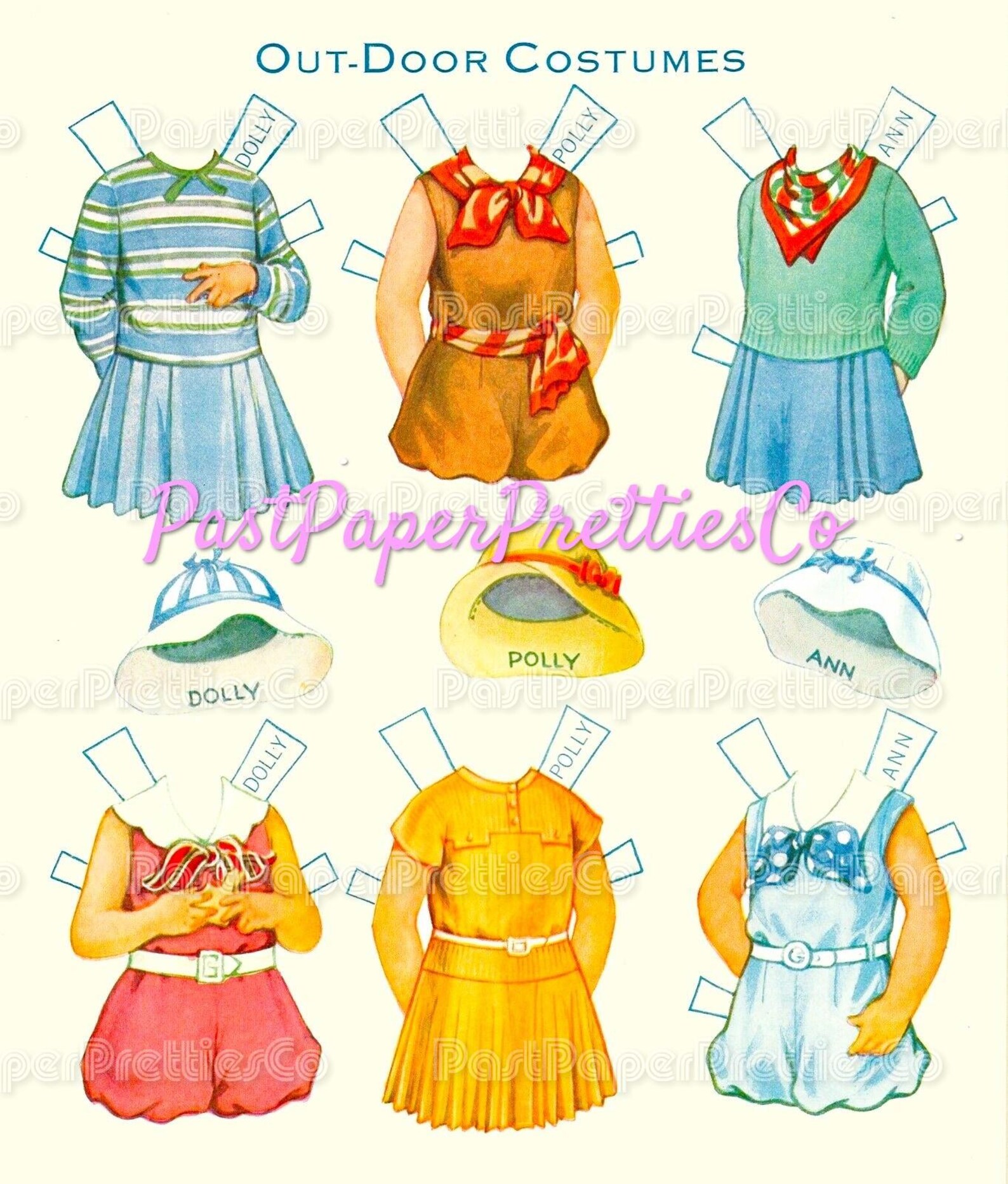 Vintage Paper Dolls Three Little Maids From School 1943 PDF Printable ...