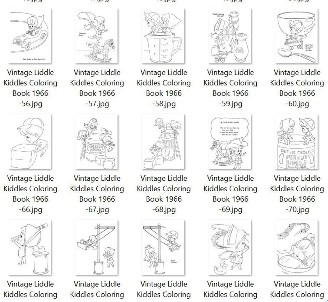Vintage Printable Coloring Book Liddle Kiddles C. 1966 PDF - Etsy