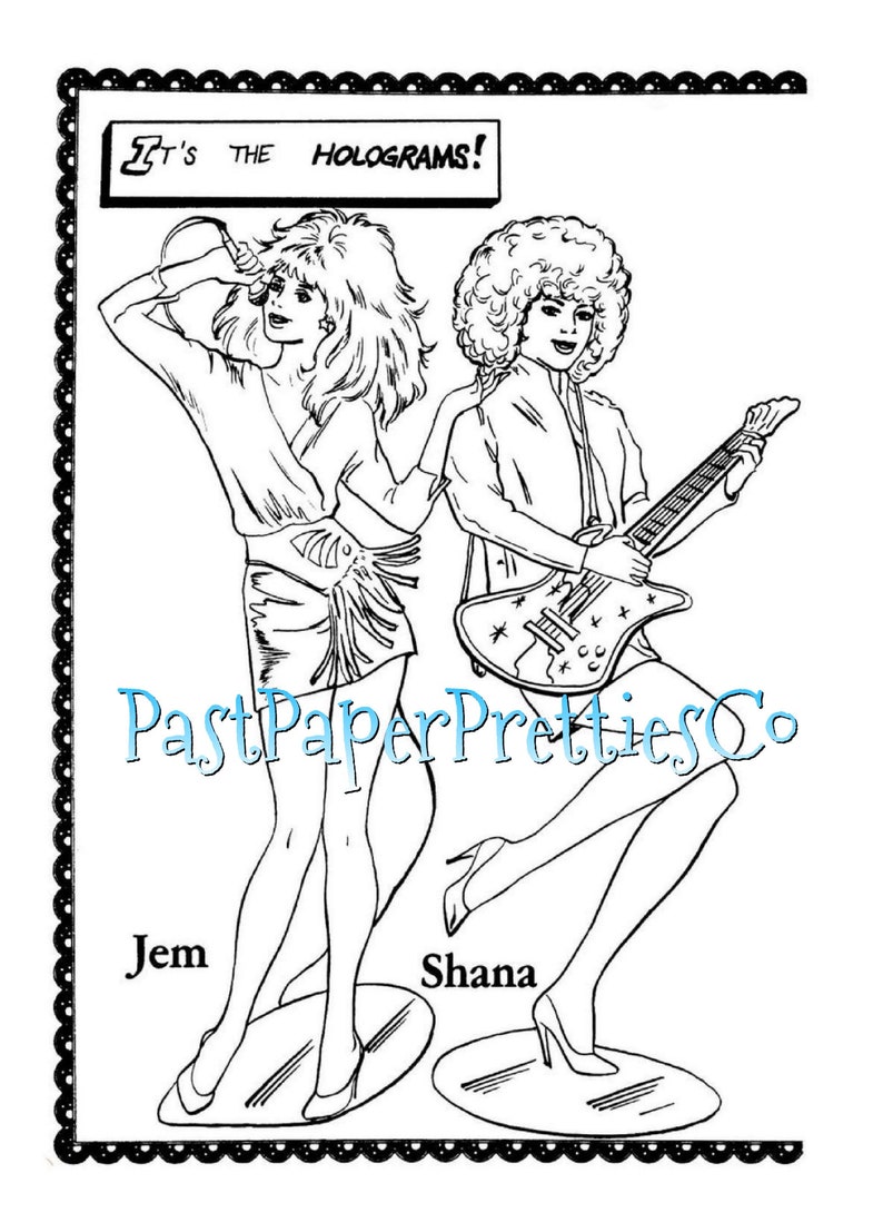 Vintage Jem and the Holograms Coloring Book 1986 Printable PDF Instant ...
