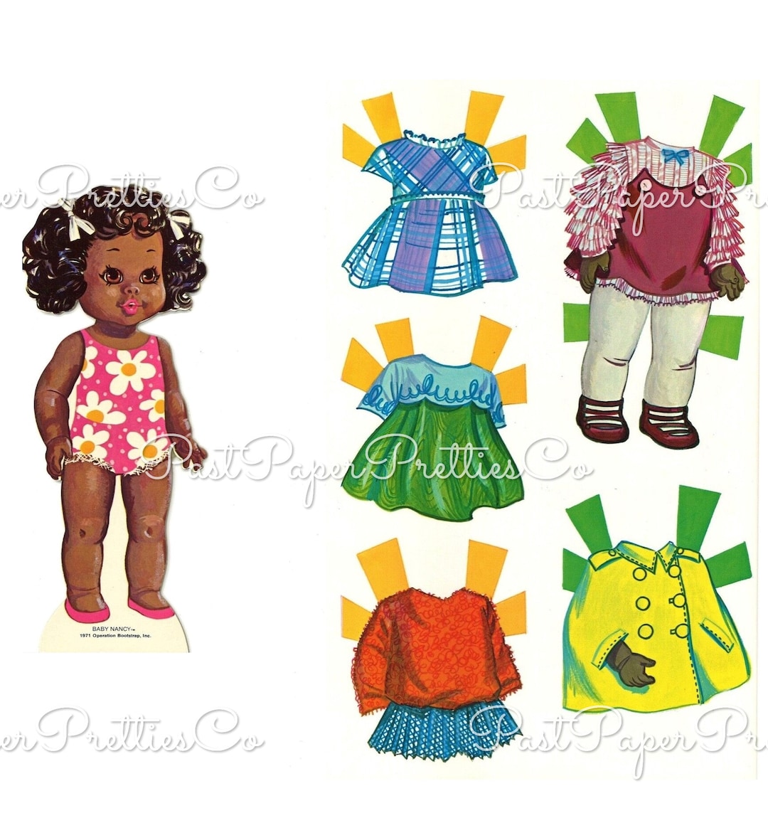 Vintage Paper Dolls Baby Nancy African American Doll C. 1971 Printable ...