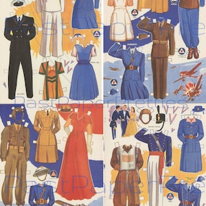 Vintage Victory Paper Dolls WWII Soldiers Sailors Red Cross Military ...