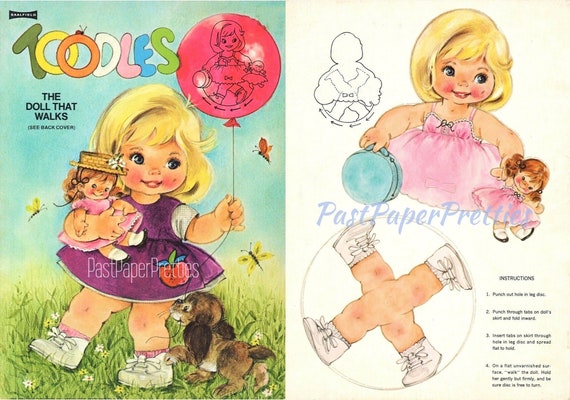 Vintage Paper Dolls Toodles the Doll That Walks C. 1966 - Etsy