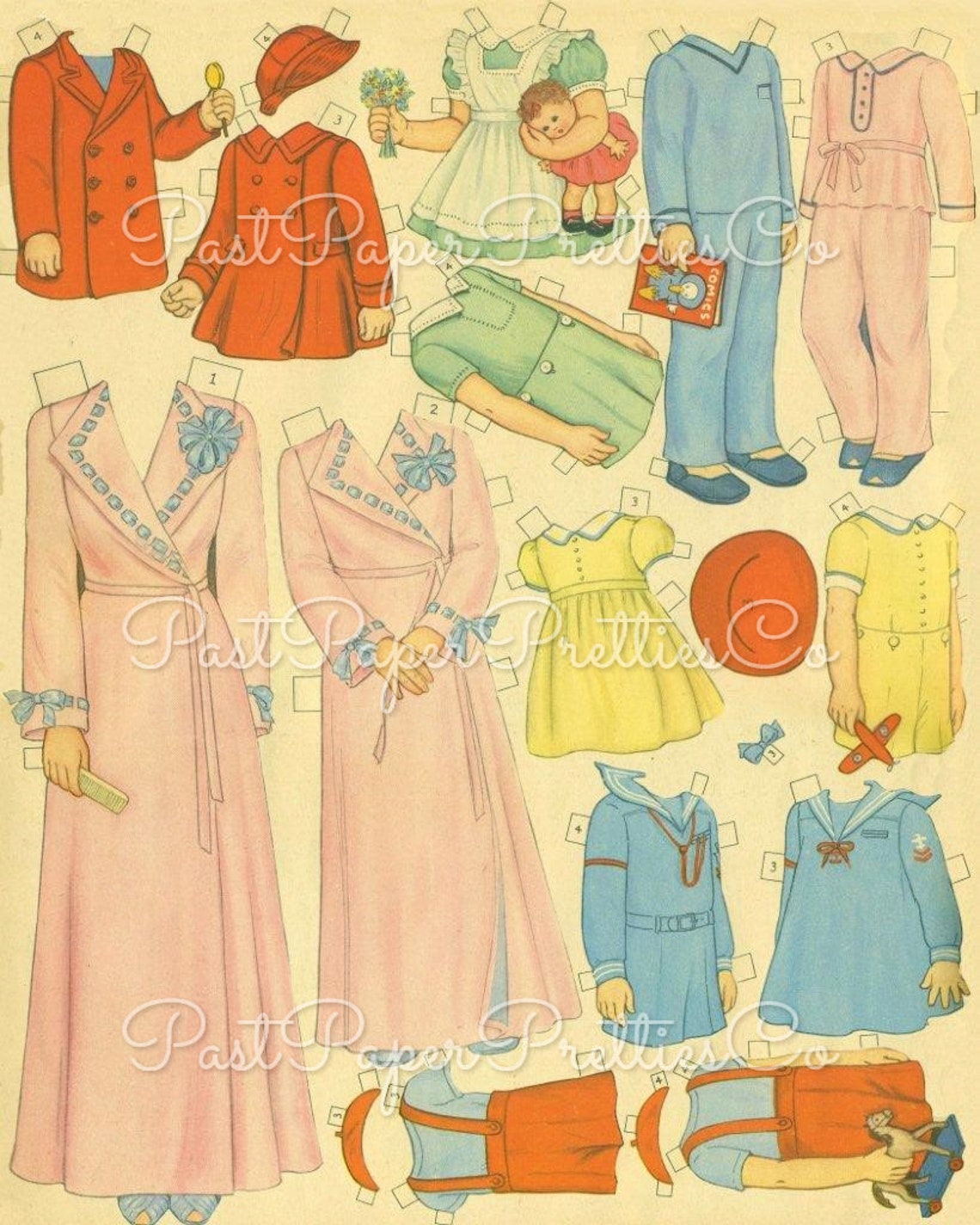 Vintage Paper Dolls All Size Dolls 1945 Printable PDF Instant Digital ...
