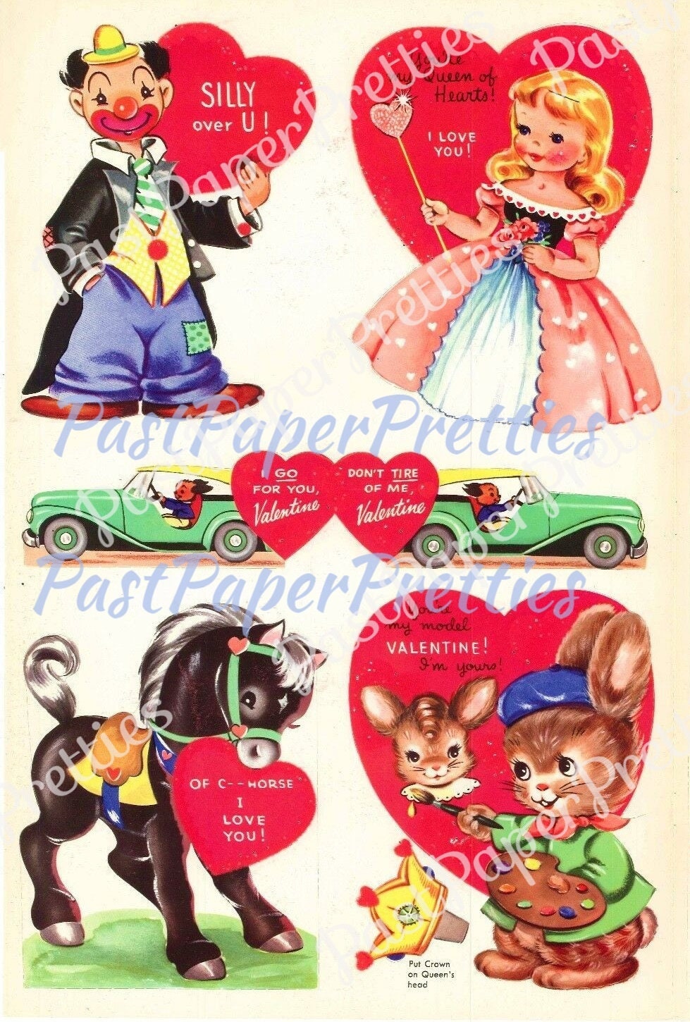 50 Vintage Printable Valentine Cards Retro 1962 Cute Kitsch - Etsy Canada