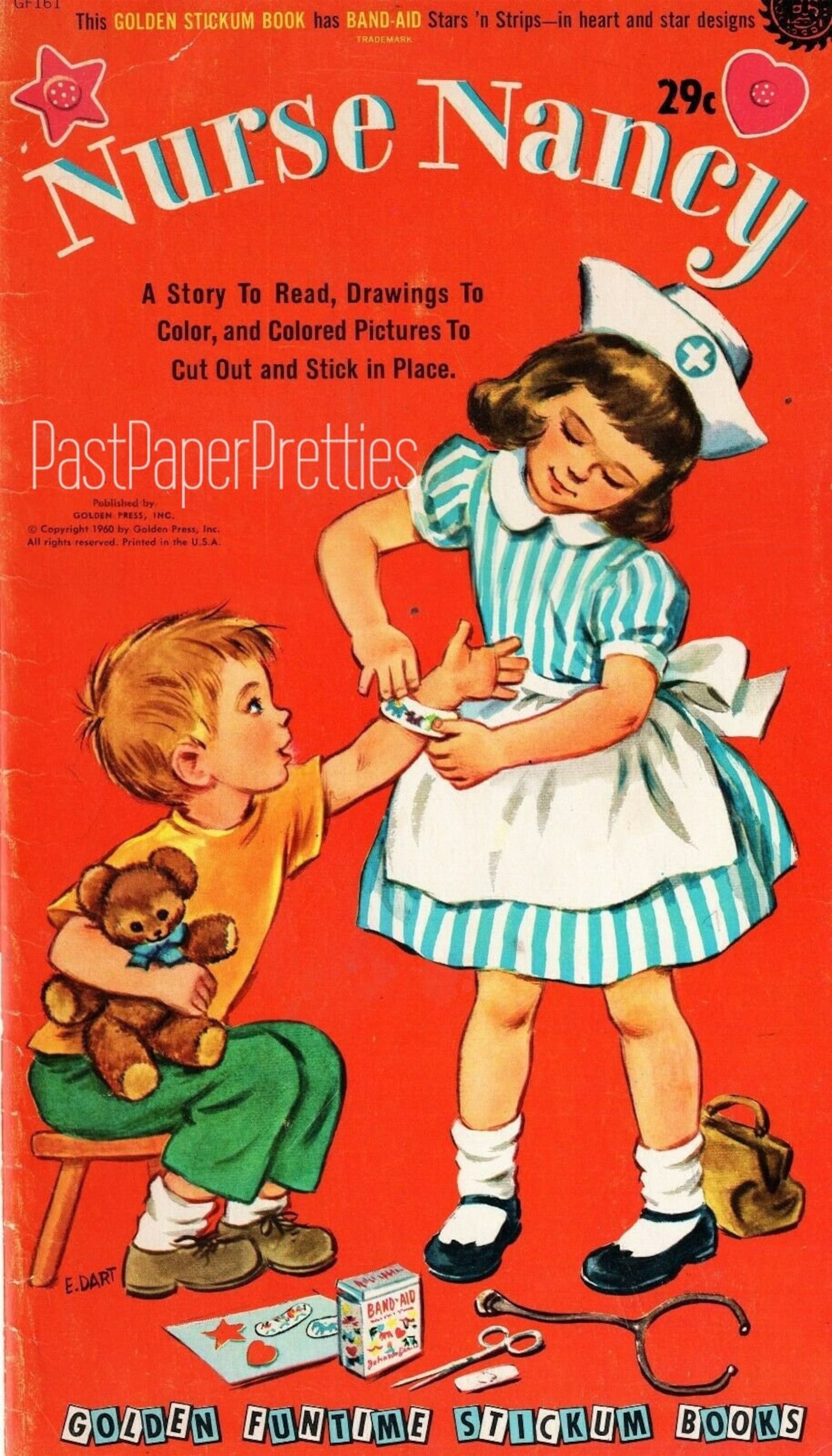 Vintage Printable Nurse Nancy Sticker Coloring Activity Story - Etsy