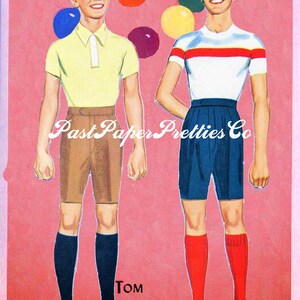 Vintage Paper Dolls Pink Prom Twins Girls 1956 Printable PDF Instant ...