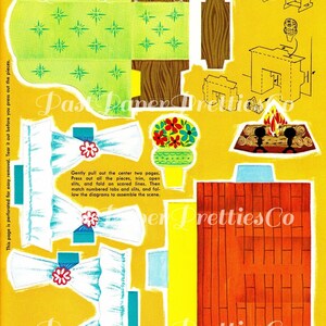Vintage Printable Playtime Playhouse Doll House Paper Dolls Playset ...