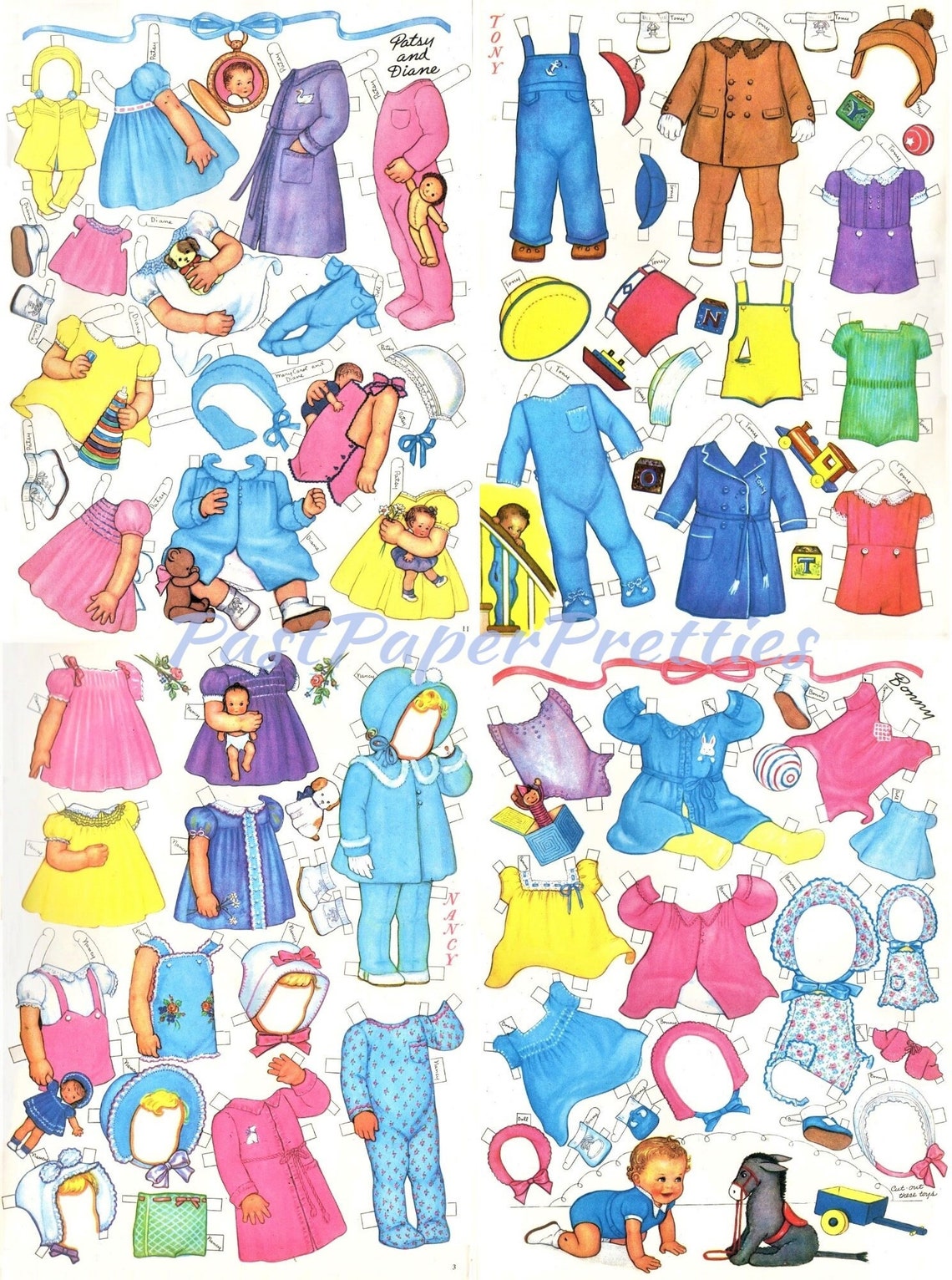 Vintage Paper Dolls Baby Shower C. 1942 Cute Adorable Babies - Etsy