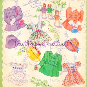 Vintage Paper Dolls Three Little Sisters Statuette Dolls 1943 PDF ...