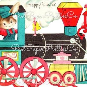 Vintage Printable Easter Bunny Express Choo Choo Train Card Image C ...