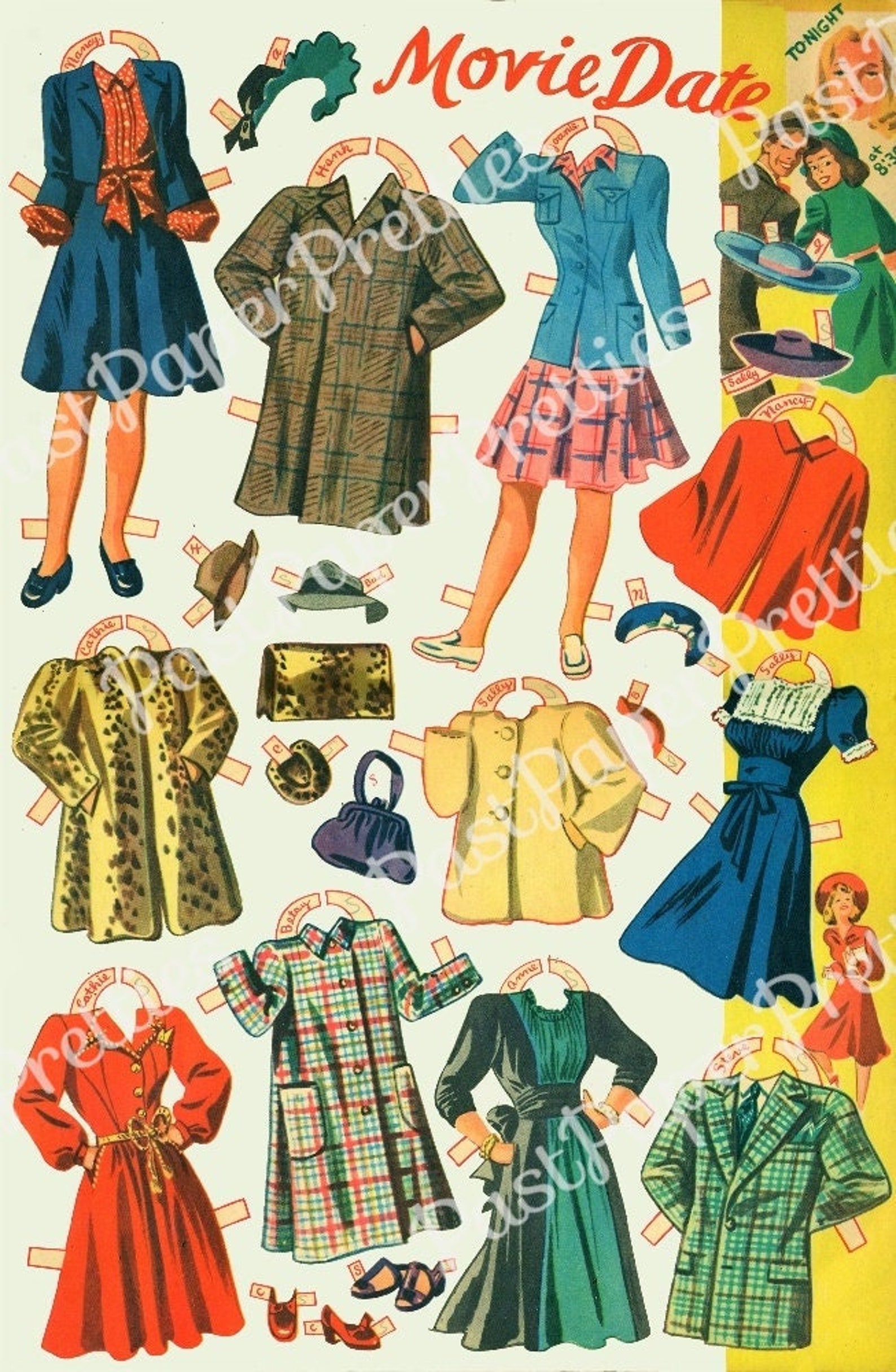 Vintage Paper Dolls Sub Debs Teenage Life C. 1941 Printable PDF Instant ...