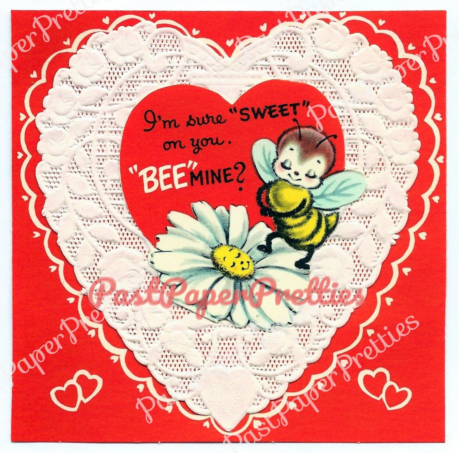 16 Vintage Printable Paper Doily Hearts Valentine Cards Adorable Animal ...