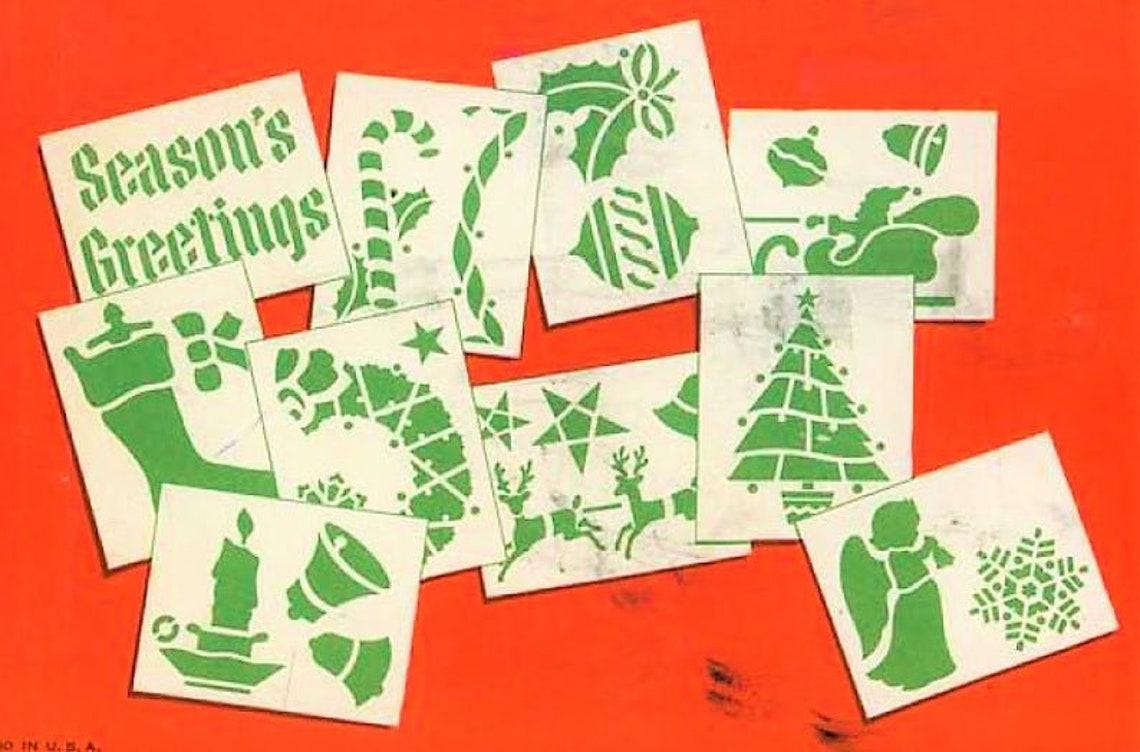 Vintage Printable Christmas Spray Snow Can Stencils PDF - Etsy