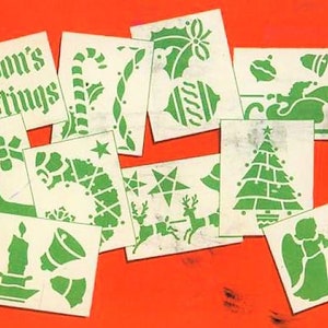 Vintage Printable Christmas Spray Snow Can Stencils PDF Instant Digital ...