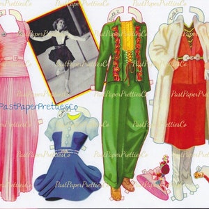 Vintage Paper Dolls Sonja Henie Ice Skating Star 1939 Printable PDF ...