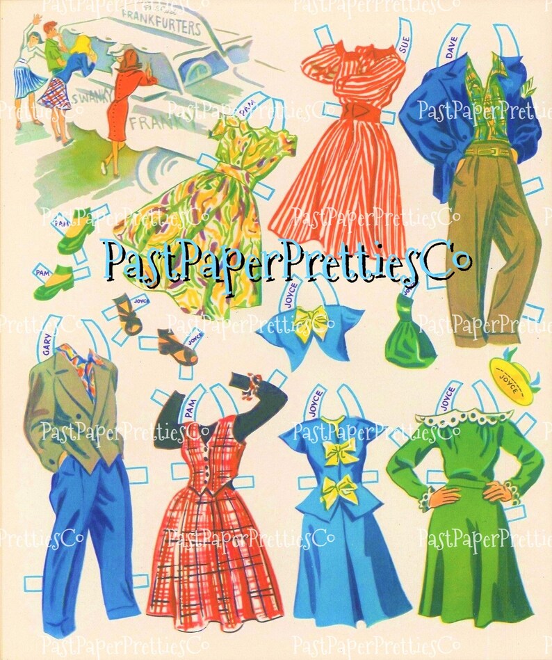 Vintage High School Paper Dolls 1948 Printable PDF Instant Digital ...