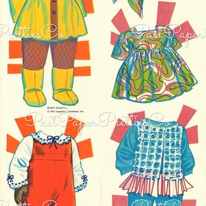 Vintage Paper Dolls Baby Nancy African American Doll C. 1971 Printable ...